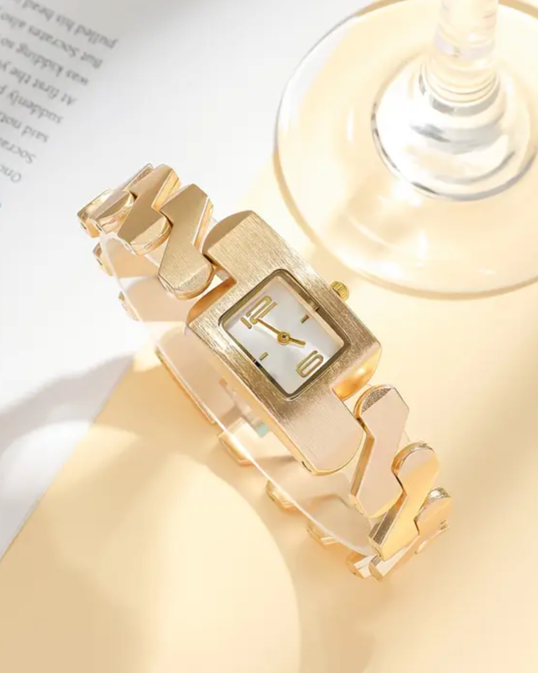 Buy Chic Square Women’s Quartz Watch Online in Pakistan – Golden Steel ...